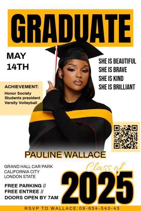 Copy of White Maximalist Graduation Ceremony Invitation Template Poster ...