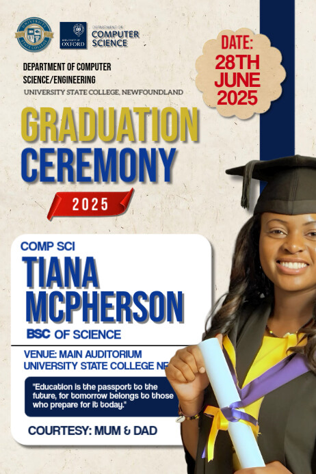 White Maximalist Graduation Ceremony Poster Template | PosterMyWall