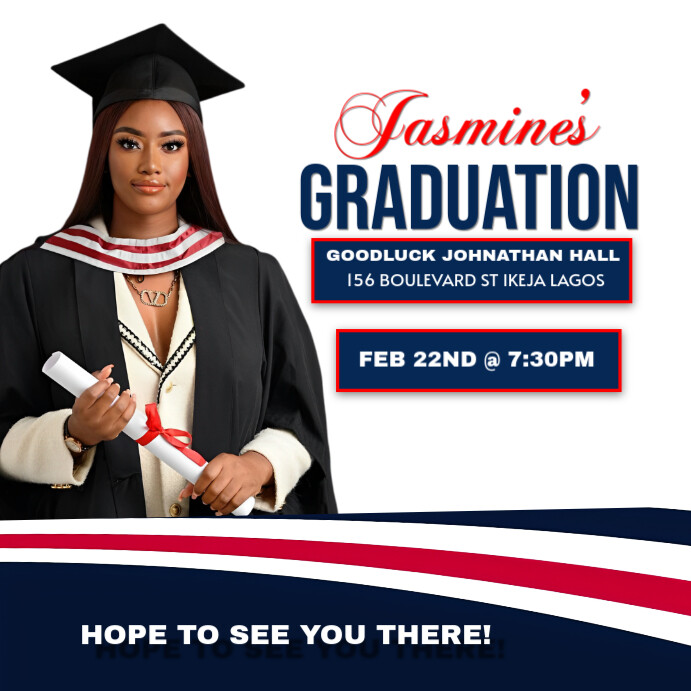 White Maximalist Graduation Ceremony Poster Instagram Post Template ...