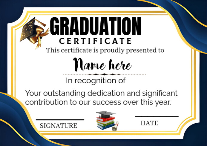 Copy of White Maximalist Graduation Certificate A4 | PosterMyWall