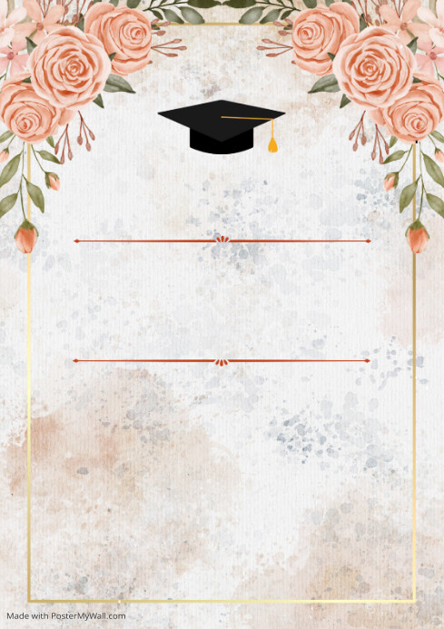 White Maximalist Graduation Invitations Card Flyers A4 Template ...