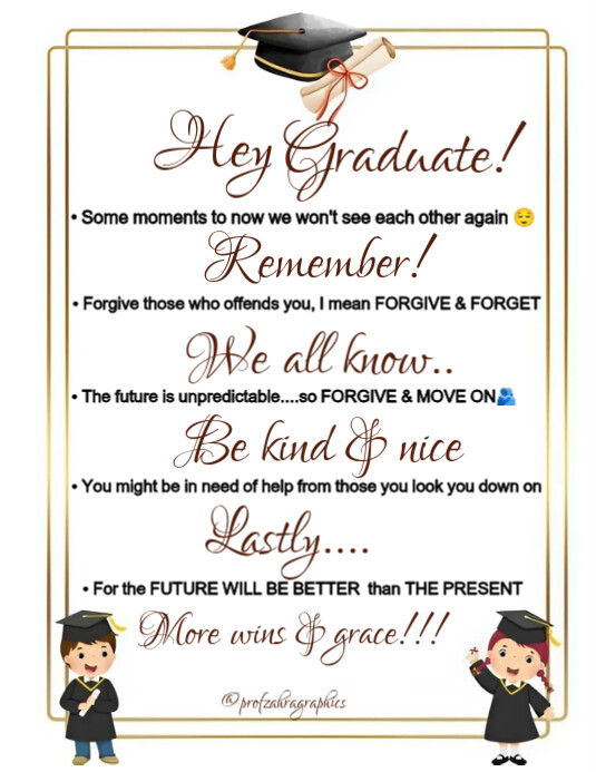 White Maximalist Graduation Motivational Quotes Flyer (us Letter ...