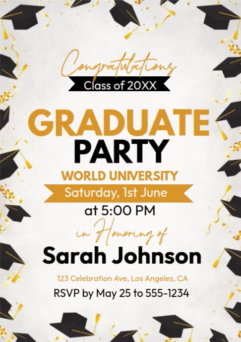 Copy of White Maximalist Graduation Party A4 | PosterMyWall