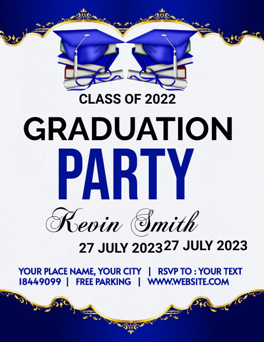 Plantilla de White Maximalist Graduation Party Flyer (us L | PosterMyWall