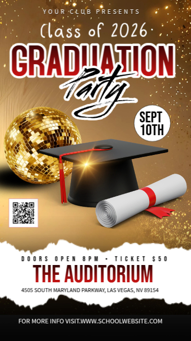 White Maximalist Graduation Party Instagram Story Template | PosterMyWall