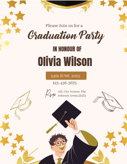 White Maximalist Graduation Party Invitation Templates 2025 Flyer (us ...