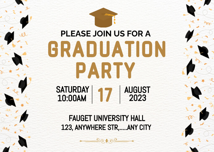 White Maximalist Graduation Party Invitation Template | PosterMyWall