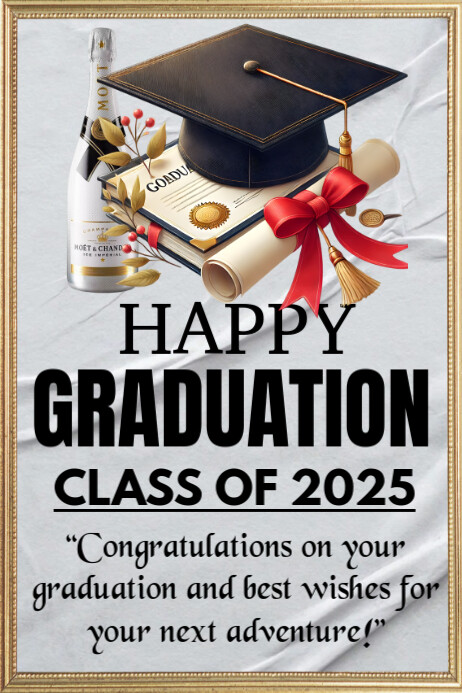 White Maximalist Graduation Poster Template | PosterMyWall