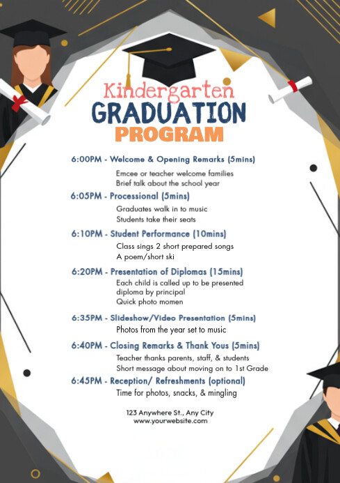 Copy of White Maximalist Graduation Programs Template A4 | PosterMyWall