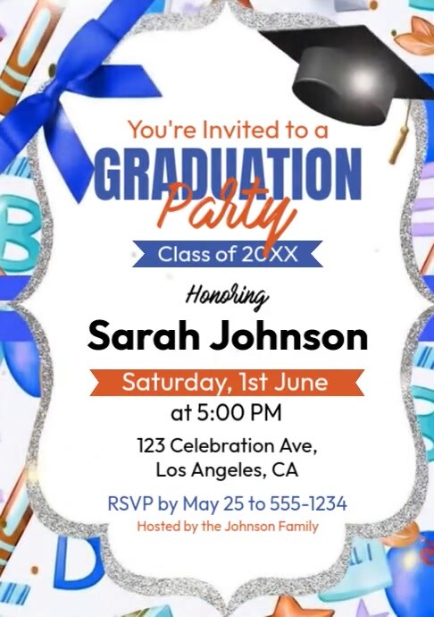 Copy of White Maximalist Graduationa Party Invitation A4 | PosterMyWall