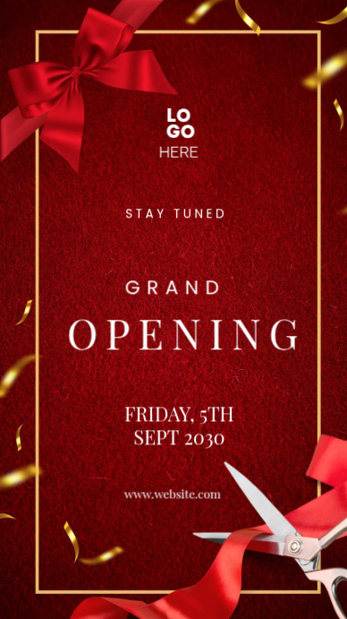 White Maximalist Grand Opening Instagram Story Template | PosterMyWall