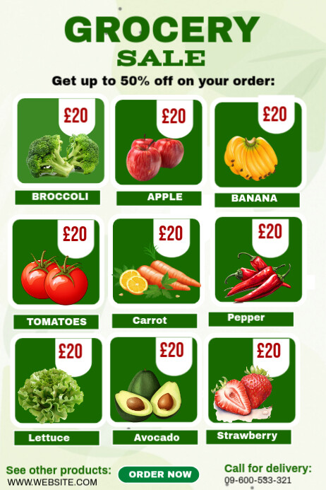 White Maximalist Grocery Sales Promotion Template Poster | PosterMyWall