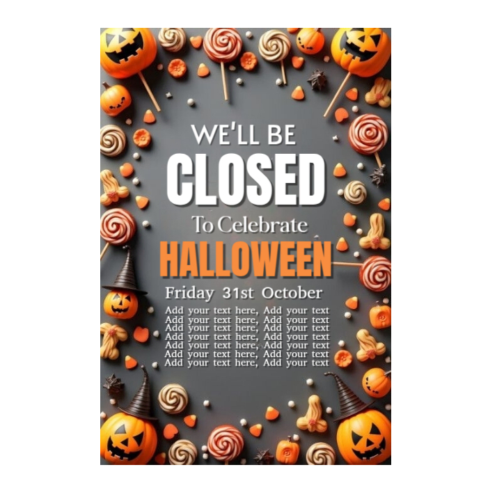 Plantilla de White Maximalist Halloween Closed Sign Template Instagram ...