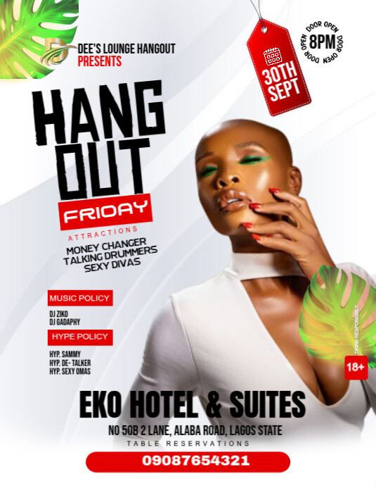 White Maximalist Hang Out Friday Flyer (us Letter) Template | PosterMyWall