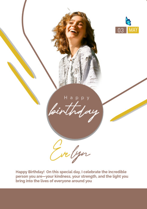 White Maximalist Happy A4 Template | PosterMyWall