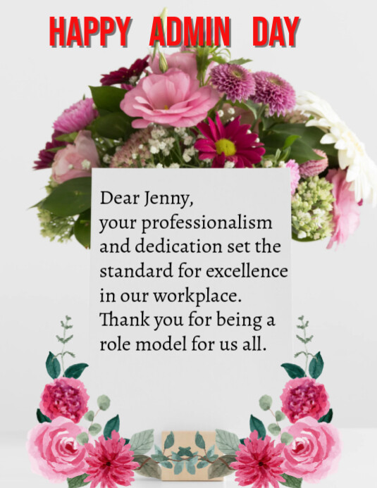 Copy of White Maximalist Happy Admin Day Personalized Card For Your ...