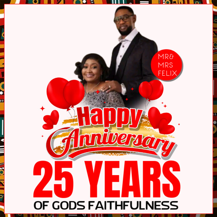 White Maximalist Happy Anniversary Instagram Post Template | PosterMyWall