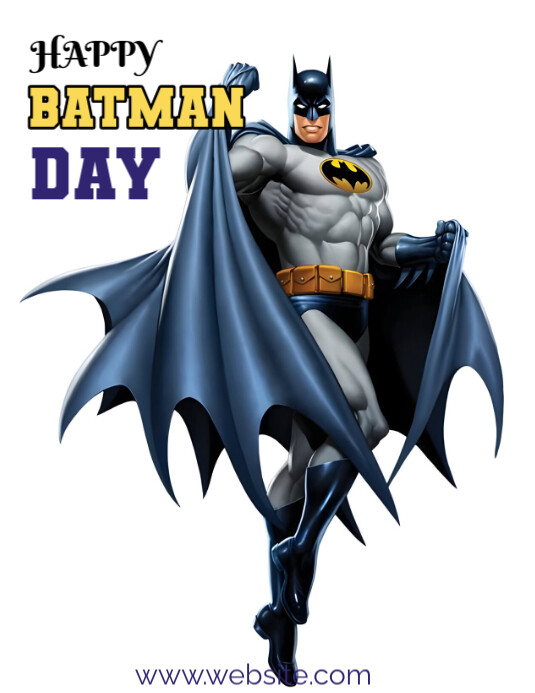 Copy of White Maximalist Happy Batman Day Flyer (us | PosterMyWall