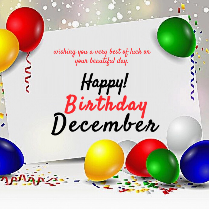Copy of White Maximalist Happy Birthday December Instagram Post ...
