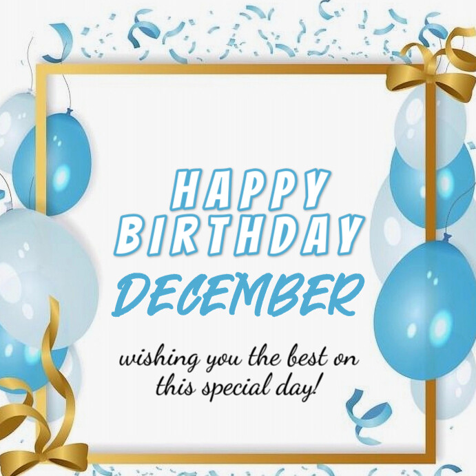 White Maximalist Happy Birthday December Instagram Post Template ...