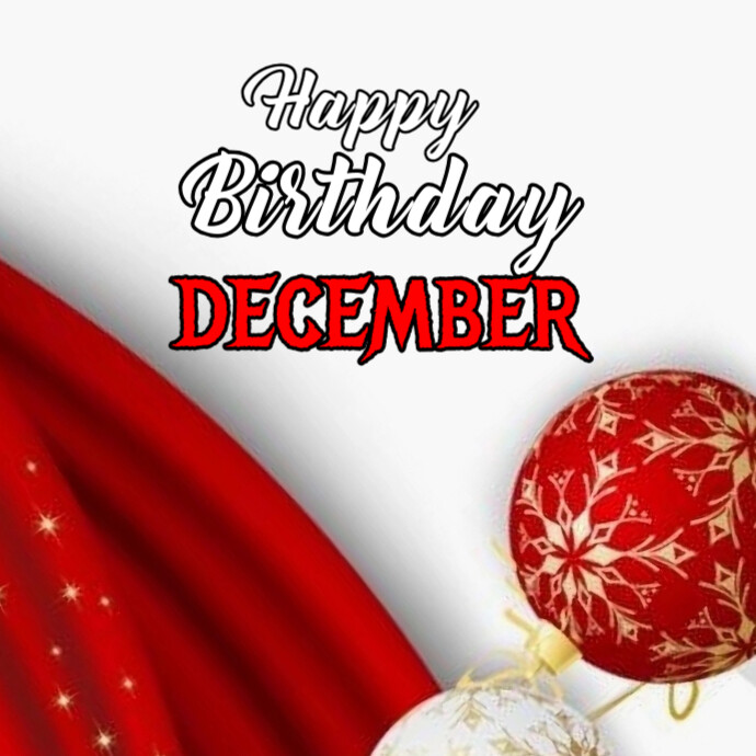Plantilla de White Maximalist Happy Birthday December Logo | PosterMyWall