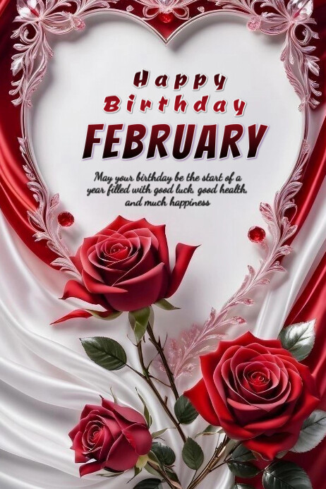 Copy of White Maximalist Happy Birthday February Banner 4' × 6 ...