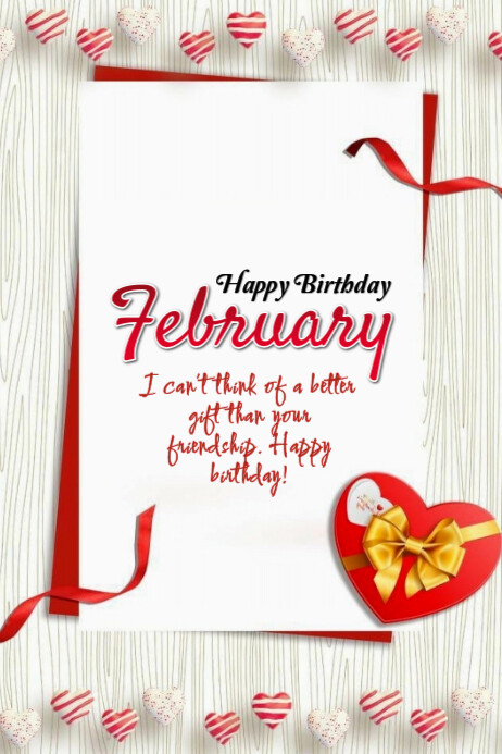 Plantilla de White Maximalist Happy Birthday February Banner 4' × 6 ...