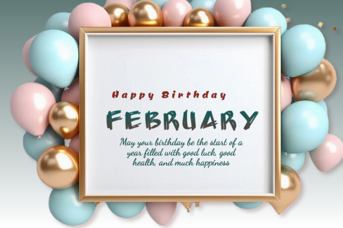 February Happy Birthday Banner Birthday Banner Card Jennifer McGuire