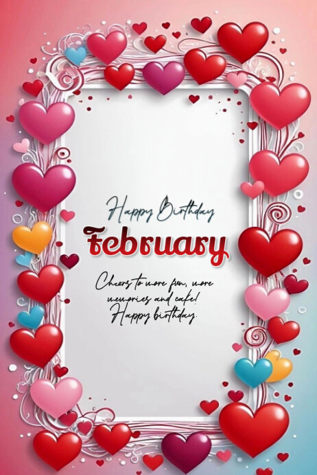 Copy of White Maximalist Happy Birthday February Banner 4' × 6 ...