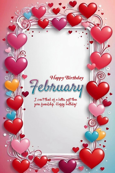 Copy of White Maximalist Happy Birthday February Banner 4' × 6 ...