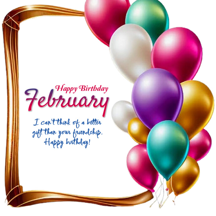 Copy of White Maximalist Happy Birthday February Instagram Post ...