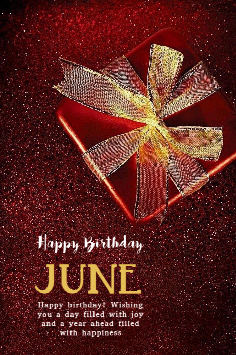 Plantilla de White Maximalist Happy Birthday June Banner 4' × 6 ...