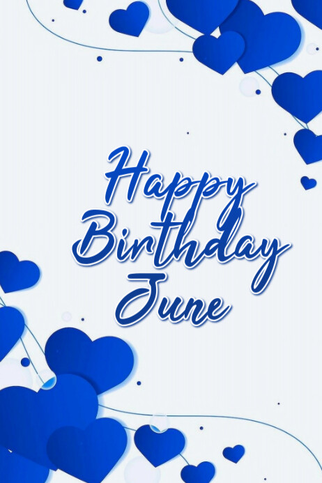 Copy of White Maximalist Happy Birthday June Banner 4' × 6' | PosterMyWall