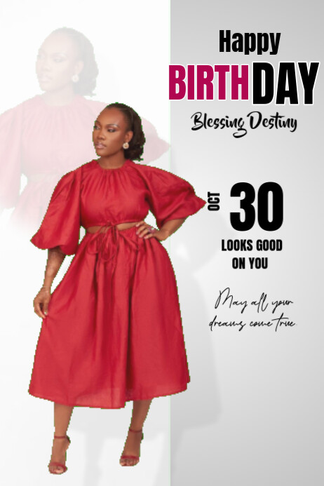 White Maximalist Happy Birthday Templates Poster | PosterMyWall