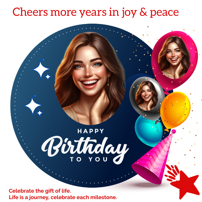 White Maximalist Happy Birthday Wishes Insta Templat | PosterMyWall