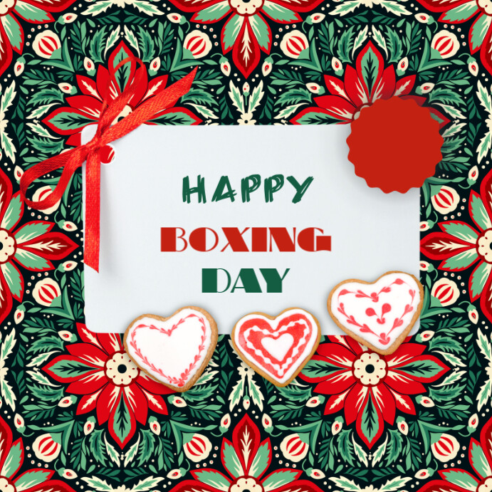 White Maximalist Happy Boxing Day Instagram Post Template | PosterMyWall