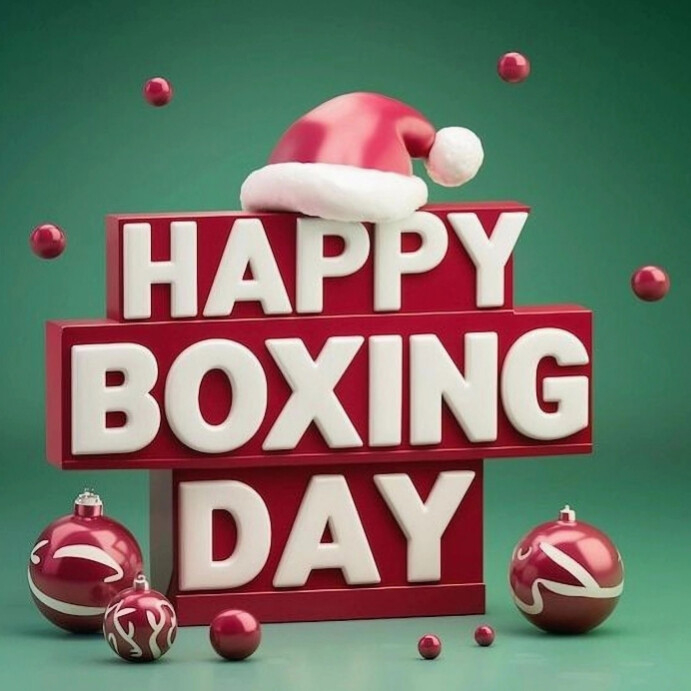 White Maximalist Happy Boxing Day Instagram Post Template | PosterMyWall