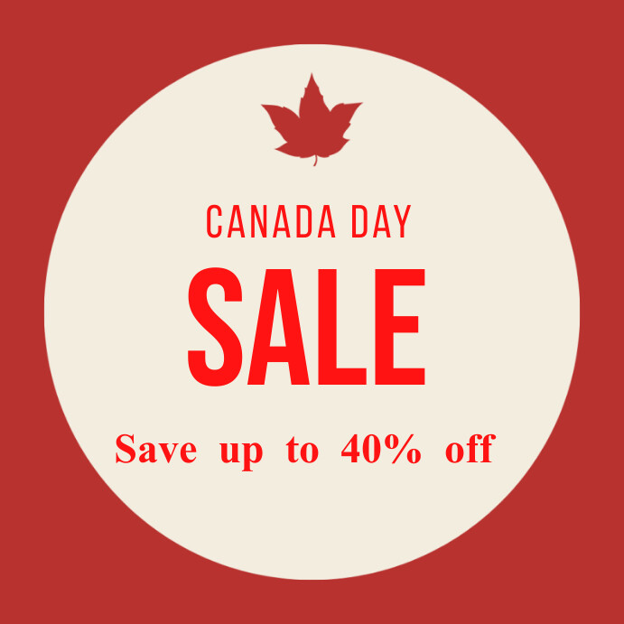 White Maximalist Happy Canada Day Sale Templa Template | PosterMyWall