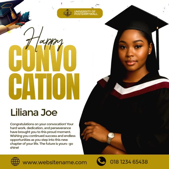 White Maximalist Happy Convocation Instagram Post Template | PosterMyWall