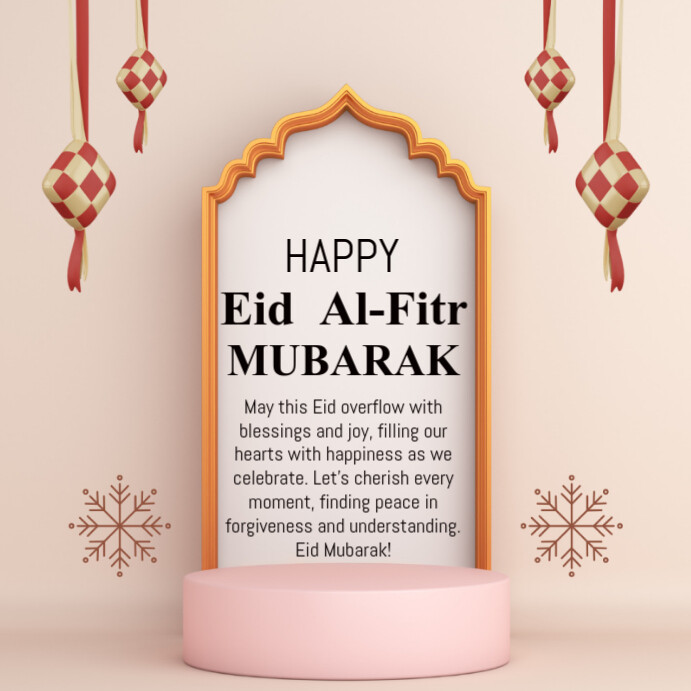 Plantilla de White Maximalist Happy Eid Mubarak Instagram Post ...