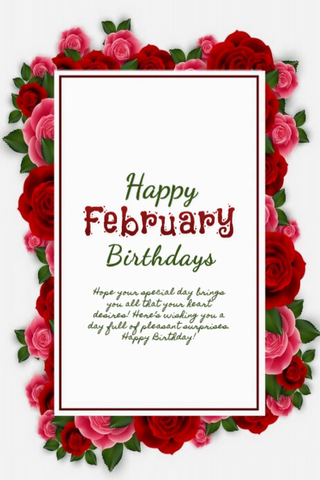 Copy of White Maximalist Happy February Birthdays Banner 4' × 6 ...