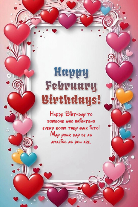 Copy of White Maximalist Happy February Birthdays Banner 4' × 6 ...