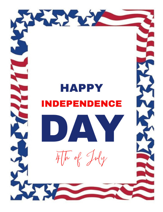 White Maximalist Happy Fourth Of July Indepen Template | PosterMyWall