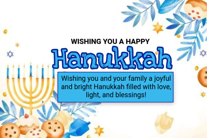 White Maximalist Happy Hanukkah Poster Template | PosterMyWall