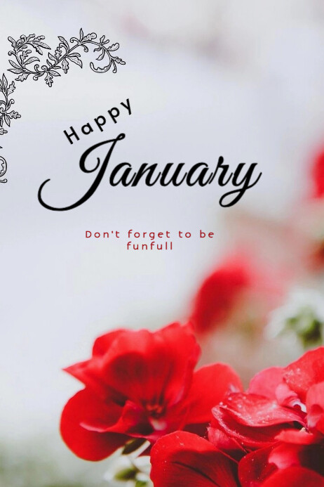 White Maximalist Happy January Banner 4' × 6' Template | PosterMyWall