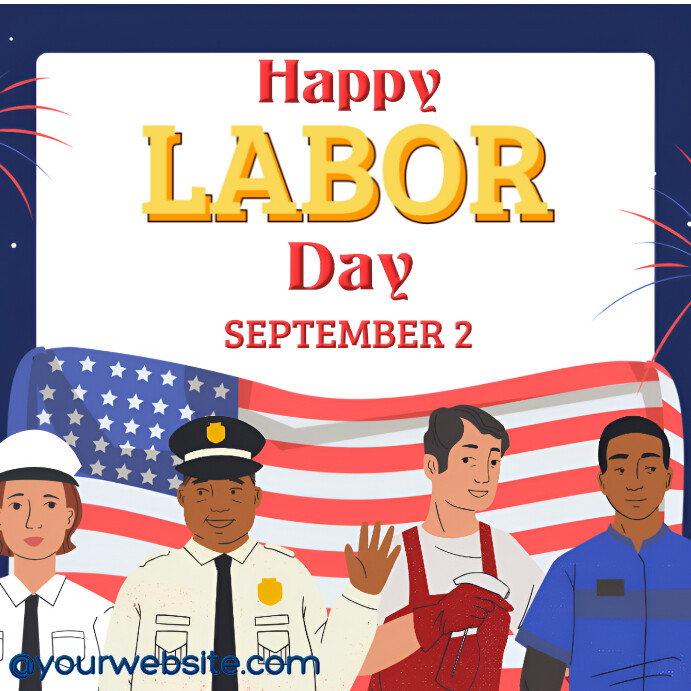 Plantilla de White Maximalist Happy Labor Day Template In | PosterMyWall