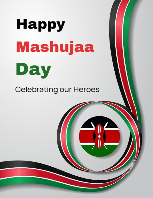 White Maximalist Happy Mashujaa Day Flyer (us Letter) Template ...