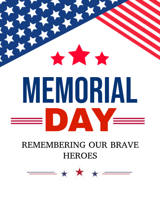 White Maximalist Happy Memorial Day Celebration Instagram Portrait Templat | PosterMyWall