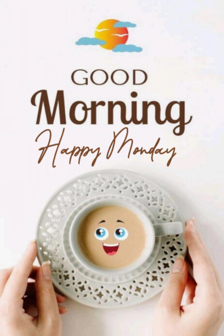 White Maximalist Happy Monday Morning Banner 4' × 6' Template ...
