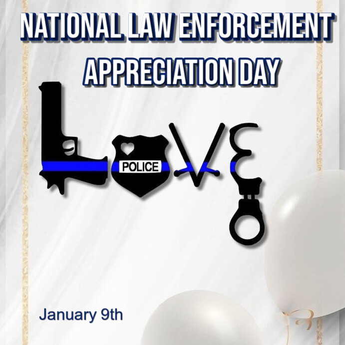 White Maximalist Happy National Law Enforcement Appreciation Day ...